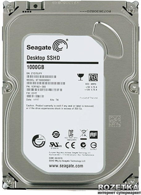 Жесткий диск Seagate Desktop SSHD 1TB 7200rpm 64MB ST1000DX001 3.5 ...