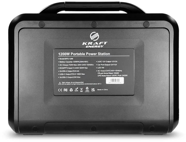 Зарядная станция Kraft KPS-1200PGX / 1200 Вт / 1248 Вт⋅ч / LiFePO4 (42-00077) – фото, отзывы ...