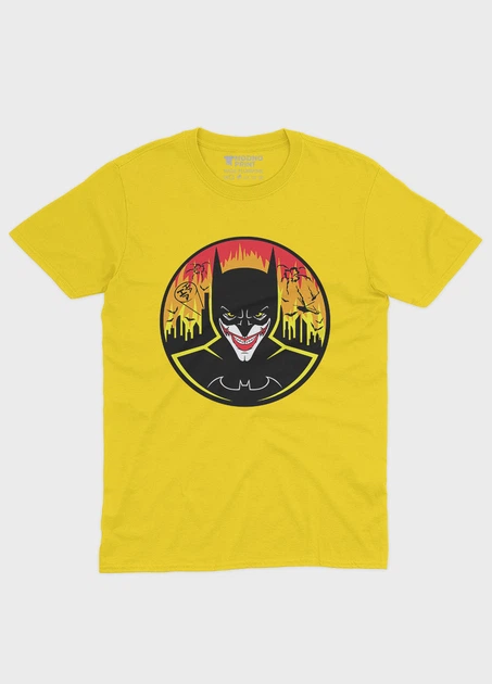 Чоловіча футболка MODNO з принтом суперзлодія - Джокер L Жовтий (TS001-1-SUN-006-005-020) від ...