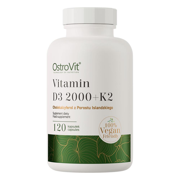 Витамины OstroVit Vitamin D3 2000 + K2 120 капсул – фото, отзывы ...