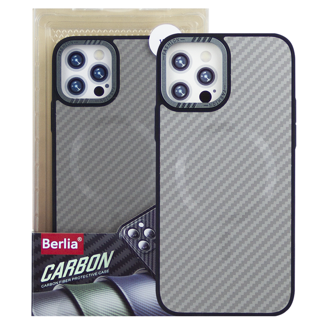 Чехол Berlia Armor Carbon для Apple iPhone 15 Pro Max бампер с MagSafe ...