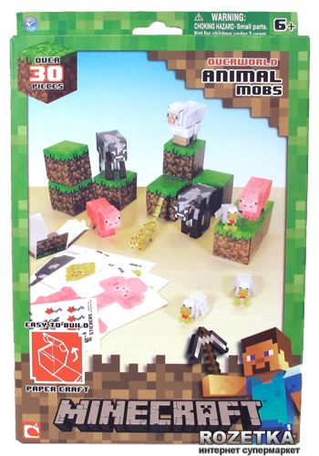 Набор Jazwares Minecraft Papercraft Animal Mobs Set (16701) – игрушки с ...
