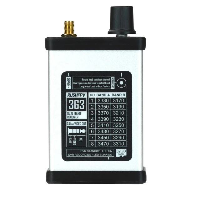 Відеоприймач VRX 3.3G 16CH RUSHFPV 3G3, для FPV дронів – фото, відгуки, характеристики в ...