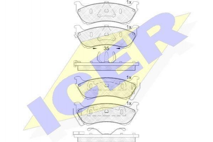 Тормозные колодки ICER 181277 Mercedes M-Class 1634200420, 1634200120 ...