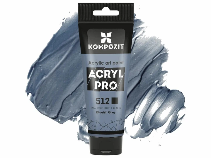 Акрилова фарба художня Acryl PRO ART Kompozit 75 мл (512 сіро-блакитна ...