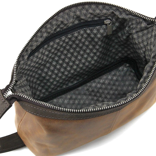 Косметичка чоловіча велика шкіряна Tom Stone 064 RBr світло-коричнева ...