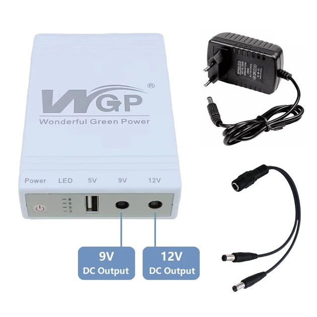 Mini UPS WGP, Powerbank на 10400Mah, Выходы USB, DC 9V, 12V. ИБП для ...