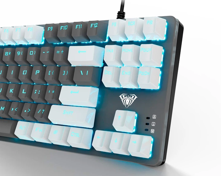 Клавіатура дротова Aula Wind F3287 Mechanical White/Grey KRGD Blue USB ...