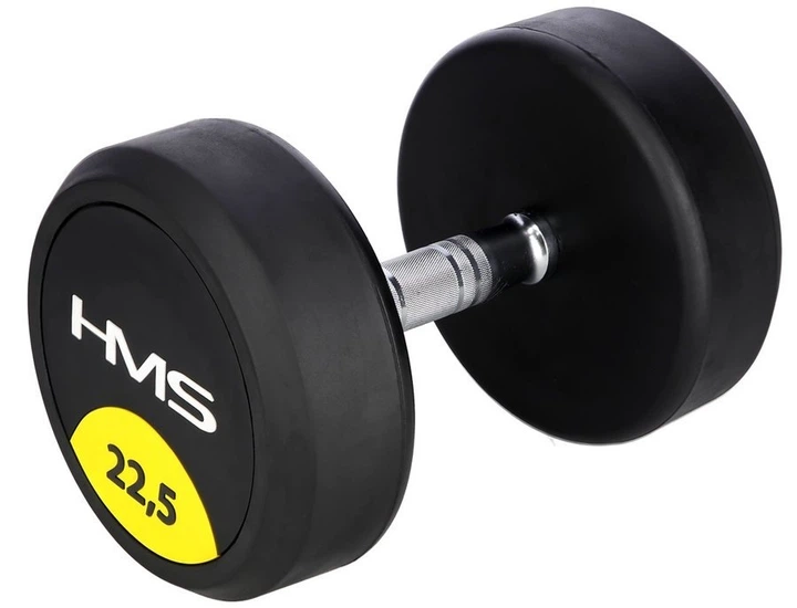 Прорезиненная гантель HMS PRO 22.5 кг черная (5907695539479) – фото ...