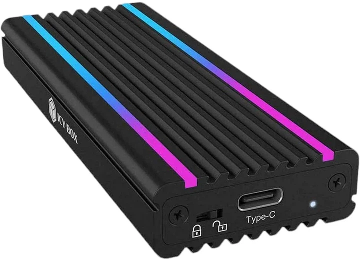Зовнішня кишеня Icy Box USB Type-C для M.2 NVMe SSD RGB (IB-1824ML-C31 ...