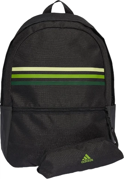 Рюкзак Adidas Classic Horizontal с пеналом HY0743 27.5 л Черно-зеленый ...