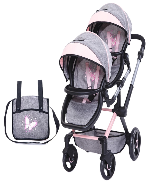 Коляска для кукол-близнецов Bayer Design Xeo Twin Серая (4003336267334 ...