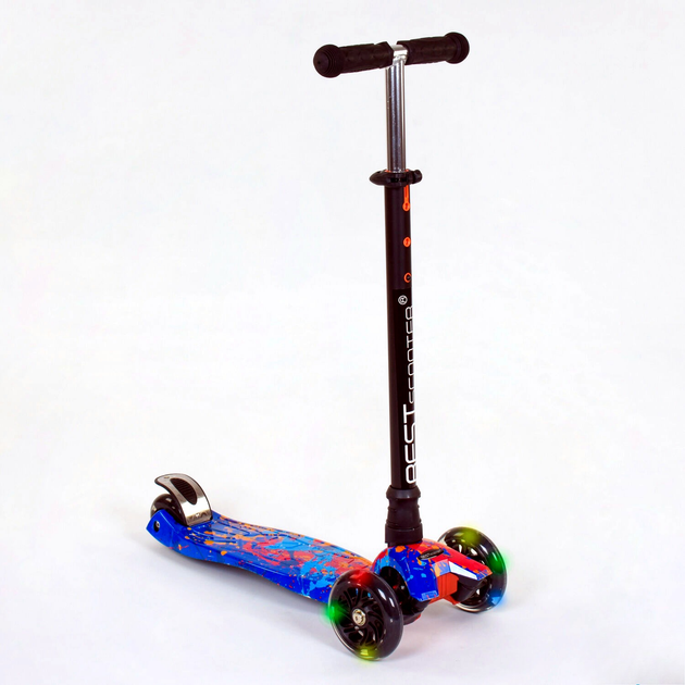 Детский трехколесный самокат Best Scooter MAXI со светящимися колесами ...