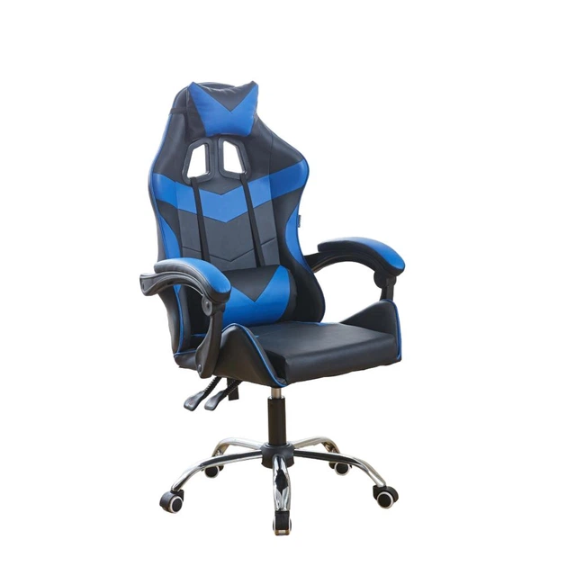 Офісне крісло Bonro BN-810 з екошкіри до 150 кг на коліщатках Синє (21-76-42400281) – купити ...