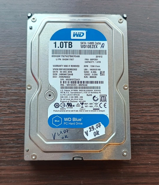 Жёсткий диск WD Blue HDD 3.5" 1000GB 7200RPM Б/У – фото, отзывы ...
