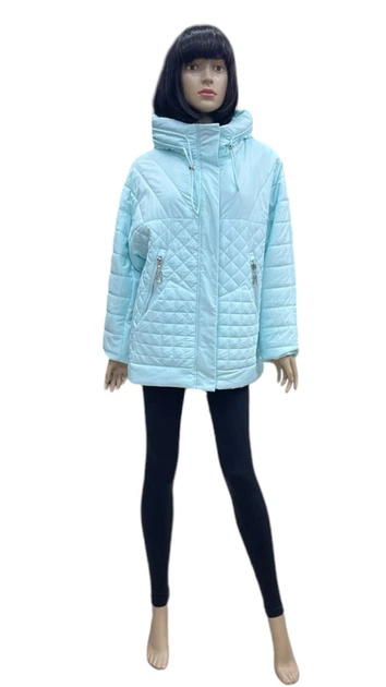Куртка женская Mishele демисезонная короткая с капюшоном 2007 52 голубой – Брендовая одежда ...
