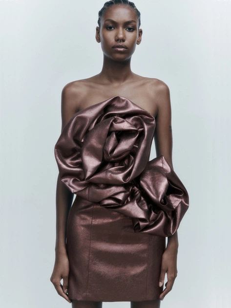 Сукня жіноча Zara 7699/308 S Бордова (07699308687025) – Брендовий одяг ...