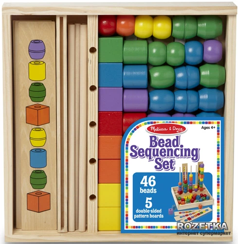 Развивающий набор деревянных бусин Последовательность и соответствие ...
