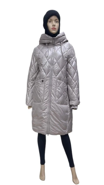 Пуховик женский Mishele стеганый с капюшоном 25454 54 светло-бежевый от продавца: Авантажно – в ...