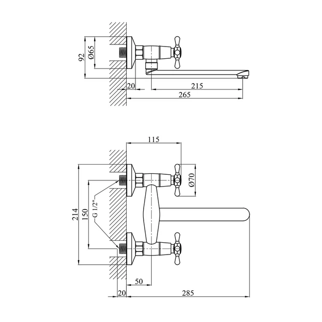 Змішувач для кухні настінний Kroner KRP Royce - C040 – фото, відгуки ...