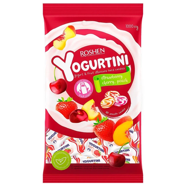 Цукерки Рошен Yogurtini 1 кг – купить в Украине - ROZETKA. Цены на ...