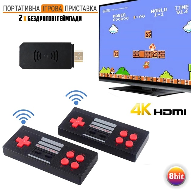 Игровая Приставка Mini Game Box 8 Bit D600 Hdmi С Беспроводными ...