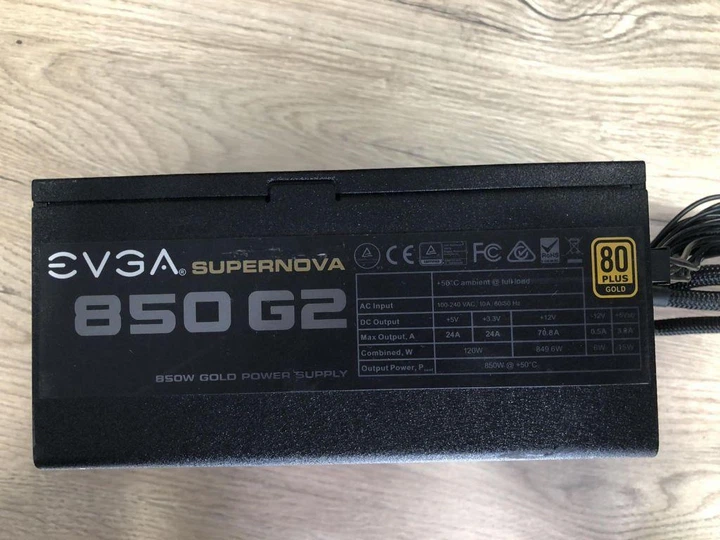 Блок живлення EVGA SuperNOVA 850 G2 (220-G2-0850) 850W Gold (№2) б/в ...