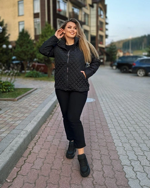 Куртка, куртка на осень, стеганая Мод БЛЗ 1341-437 черный 56-58 от продавца: Gusa Family – в ...