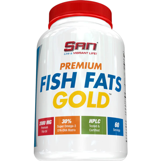 Жирные кислоты Premium Fish Fats Gold, 60 капсул SAN (2000003024025 ...