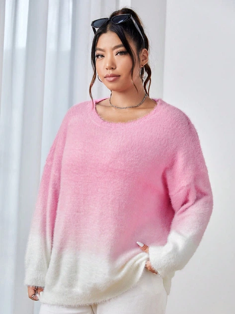 Джемпер жіночий SHEIN GD-00083820 0XL Рожевий (DN4012300003034) – в ...