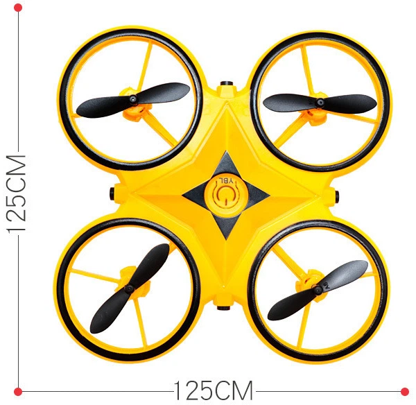 Інтерактивний дрон UFT HandCopter Yellow з керуванням рукою та яскравим ...