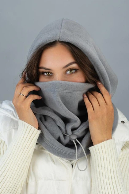 Флисовый капор-капюшон балаклава Стрим 6100 BRAXTON светло серый 56-59р ...