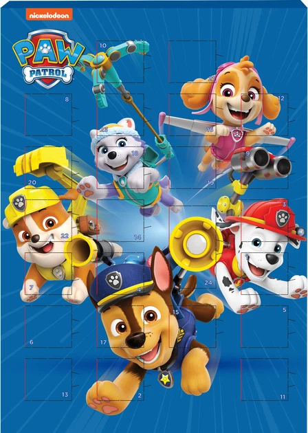 Адвент календарь BIP Paw Patrol с молочным шоколадом и маской 20x80 г ...