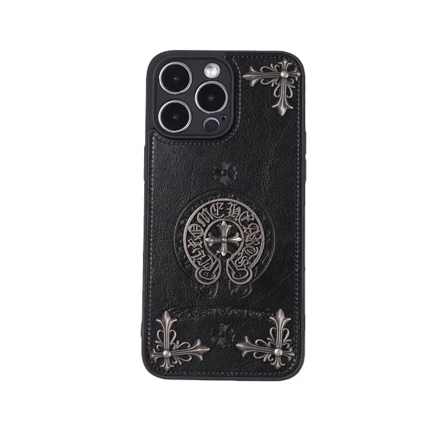 Чохол панель для Apple Iphone 13 Chrome Hearts екокожа + обідок із ...