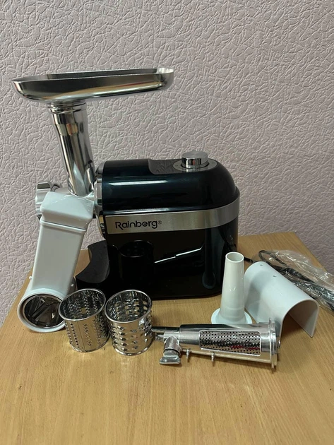 Электрическая мясорубка Rainberg RB-2270 3800вт черная 3 в 1 соковыжималка овощерезка шатковница ...