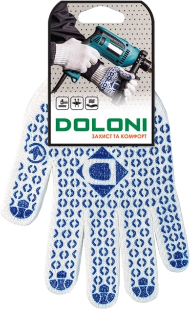 Защитные перчатки Doloni с синей точкой Белые (Doloni-520) – фото ...