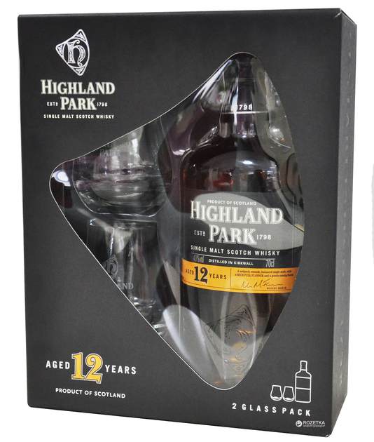Виски Highland Park 12 YO 0.7 л 40% + 2 бокала (5010314301569) – фото ...