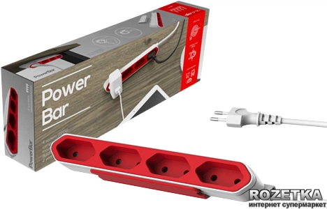 Мережевий подовжувач Allocacoc Powerbar з заземленням 4 розетки 1.5 м ...