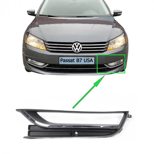 Решетка бампера нижняя Volkswagen Passat B7 (NMS) USA 2011-15 левая 561 ...