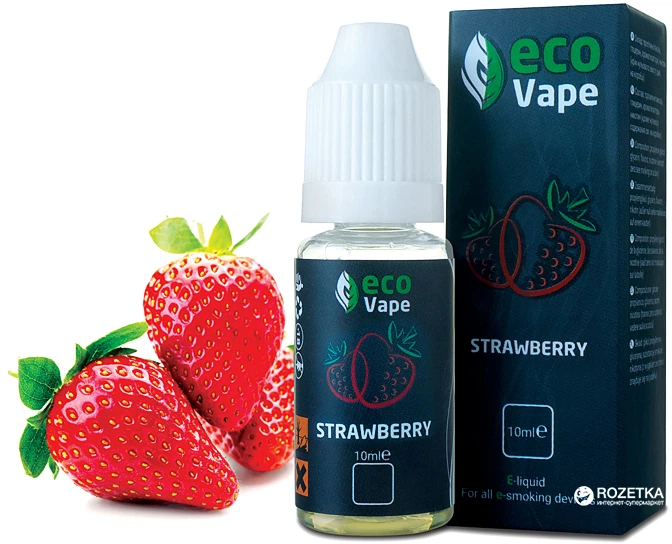 Жидкость для электронных сигарет Eco Vape 9 мг 10 мл Клубника (LEV-SB-9 ...