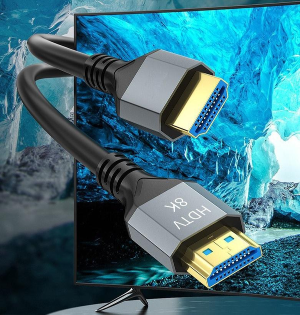 HDMI кабель 1 метр Ver 2.1 8K 60Hz 4K 120Hz 48Gbps черный – фото ...