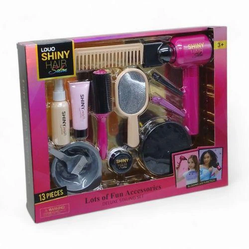 Набір парикмахера 626015 13 аксесуарів, фен видуває повітря, 2 насадки ...