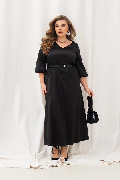 Максі-сукня з шовку ELFBERG 22575 62-64 Чорна от продавца: Роскошная ...