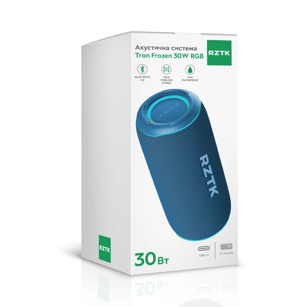 Портативна колонка RZTK Tron 30W RGB Blue – фото, відгуки ...