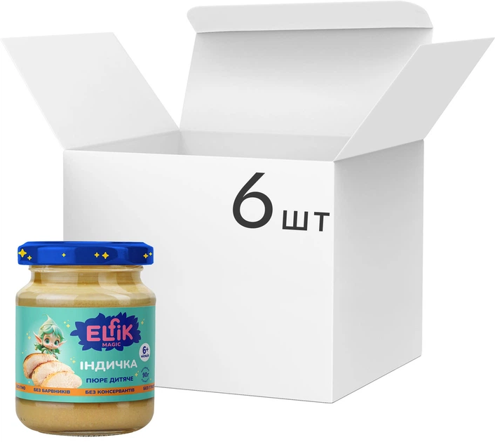 Упаковка пюре Elfik Magic с индейкой 90 г х 6 шт (4820266361648) – Безопасно. Удобно. ROZETKA