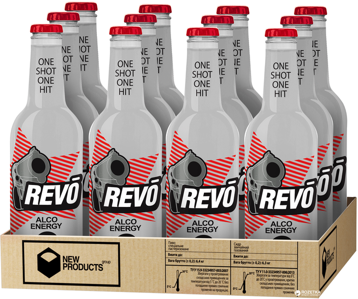 Упаковка слабоалкогольного напитка Revo Alco Energy 8.5% 0.33 л x 12 ...