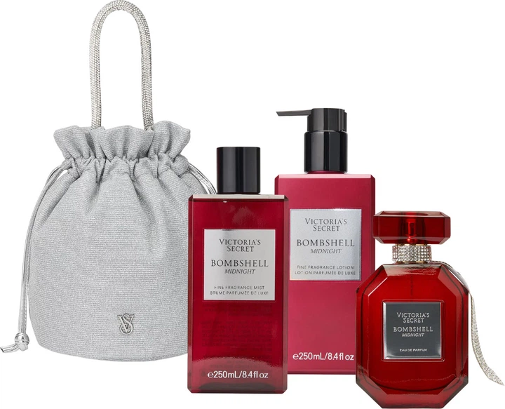 Лимитированный подарочный набор Victoria's Secret Bombshell Midnight Gift Set с косметичкой ...