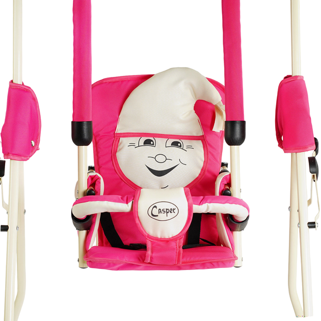 Дитяча гойдалка підлогова Алінка 110 x 65 x 130 см Raspberry with beige ...