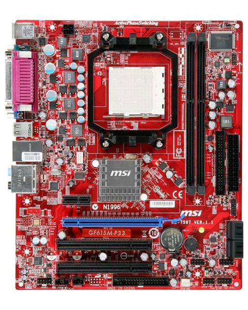 Материнская плата sAM3, MSI GF615M-P33 (2xDDR3, GeForce 7025, PCI ...