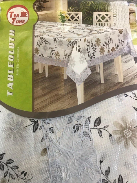 Скатертина TeaTime серії T-500 розмір 135*180 ПВХ на силіконовій основі з кольоровим візерунком ...